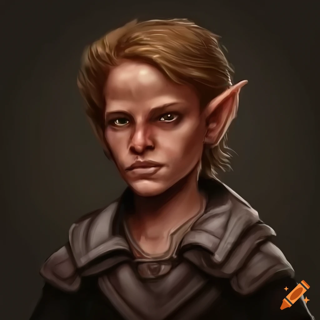 Detailed realistic portrait of a handsome male halfling rogue on Craiyon