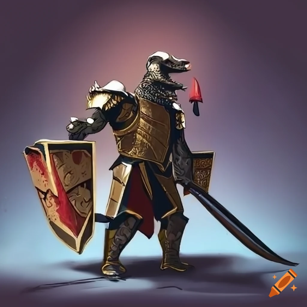 Alligator knight on Craiyon