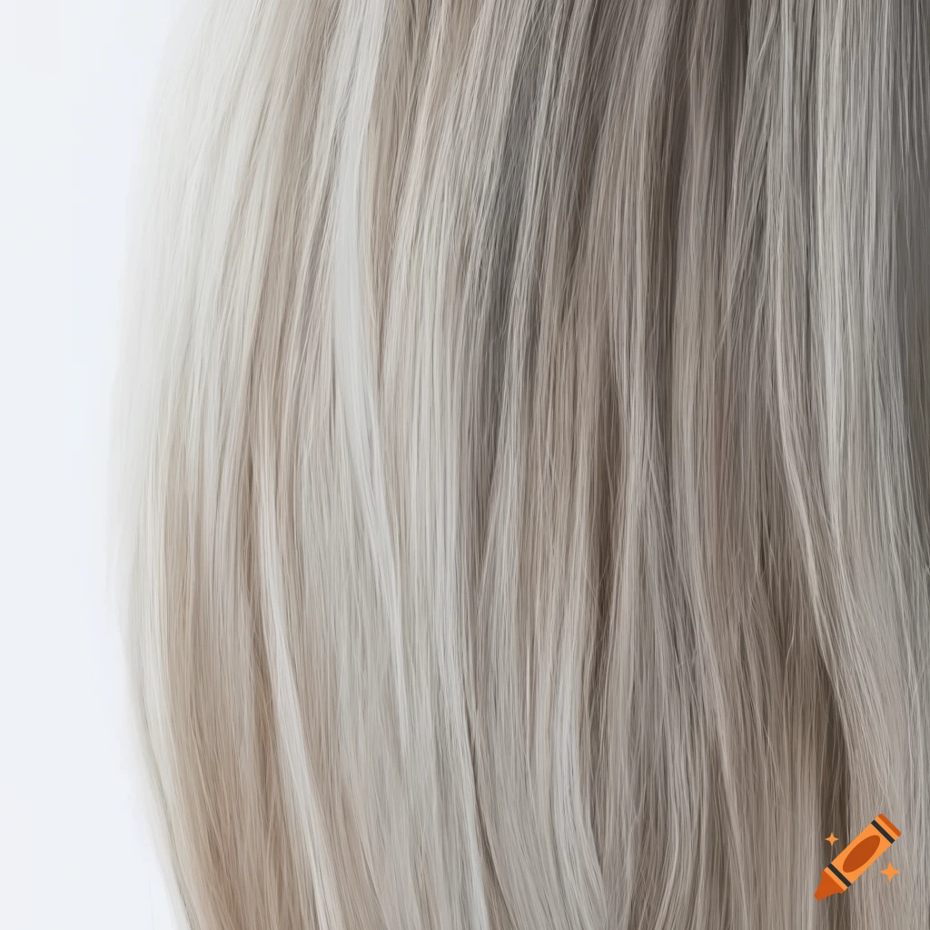 White straight hair texture on a white background on Craiyon