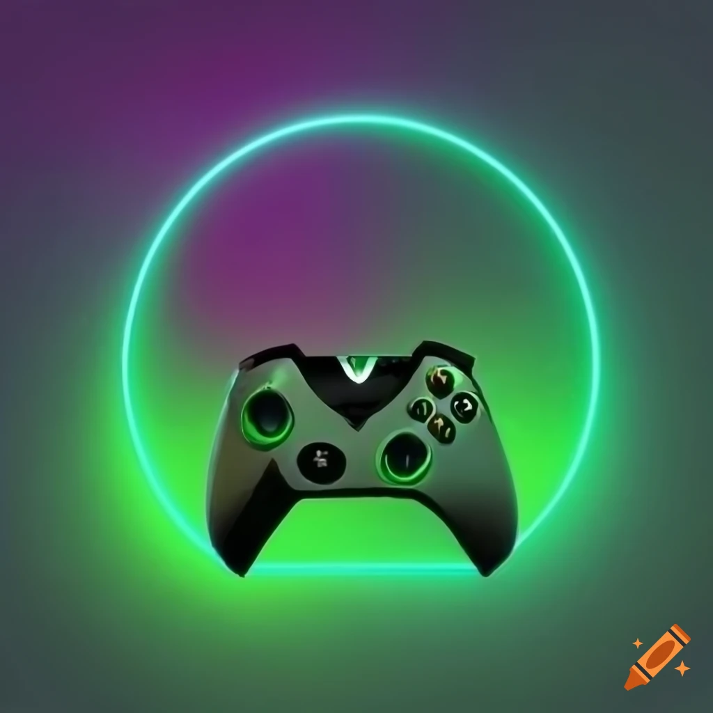 Neon green xbox gamer art on Craiyon