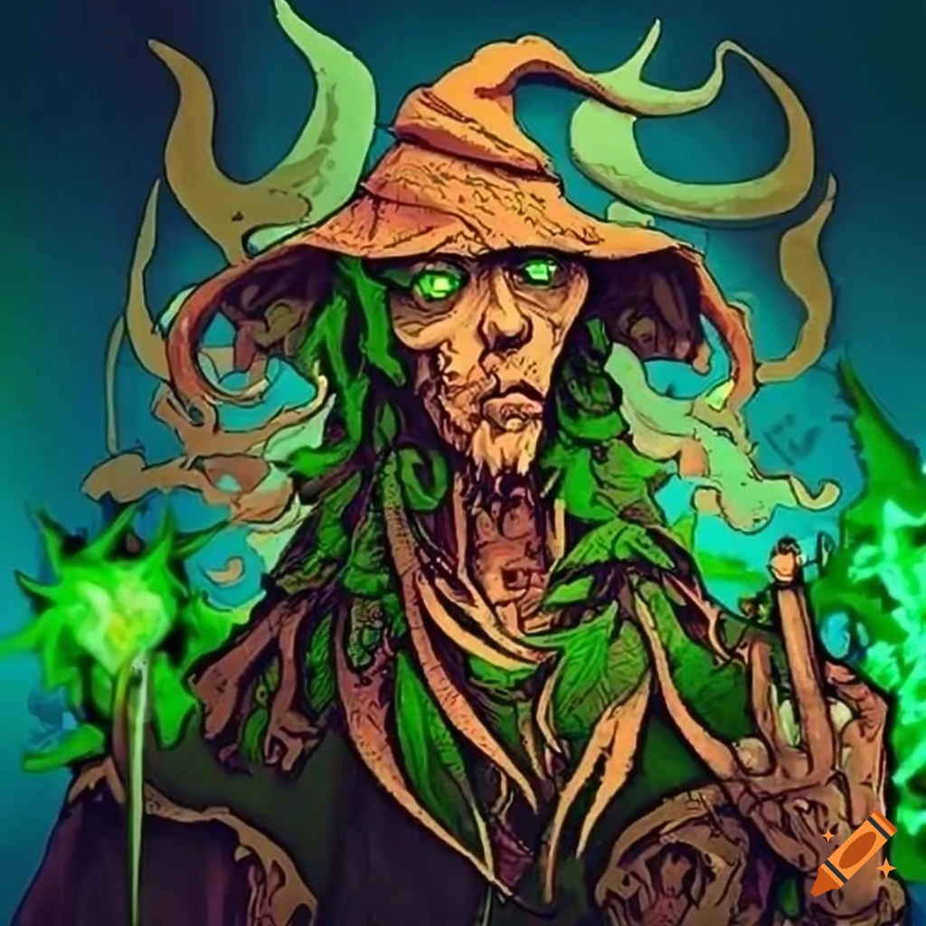 Weed wizard fantasy art on Craiyon