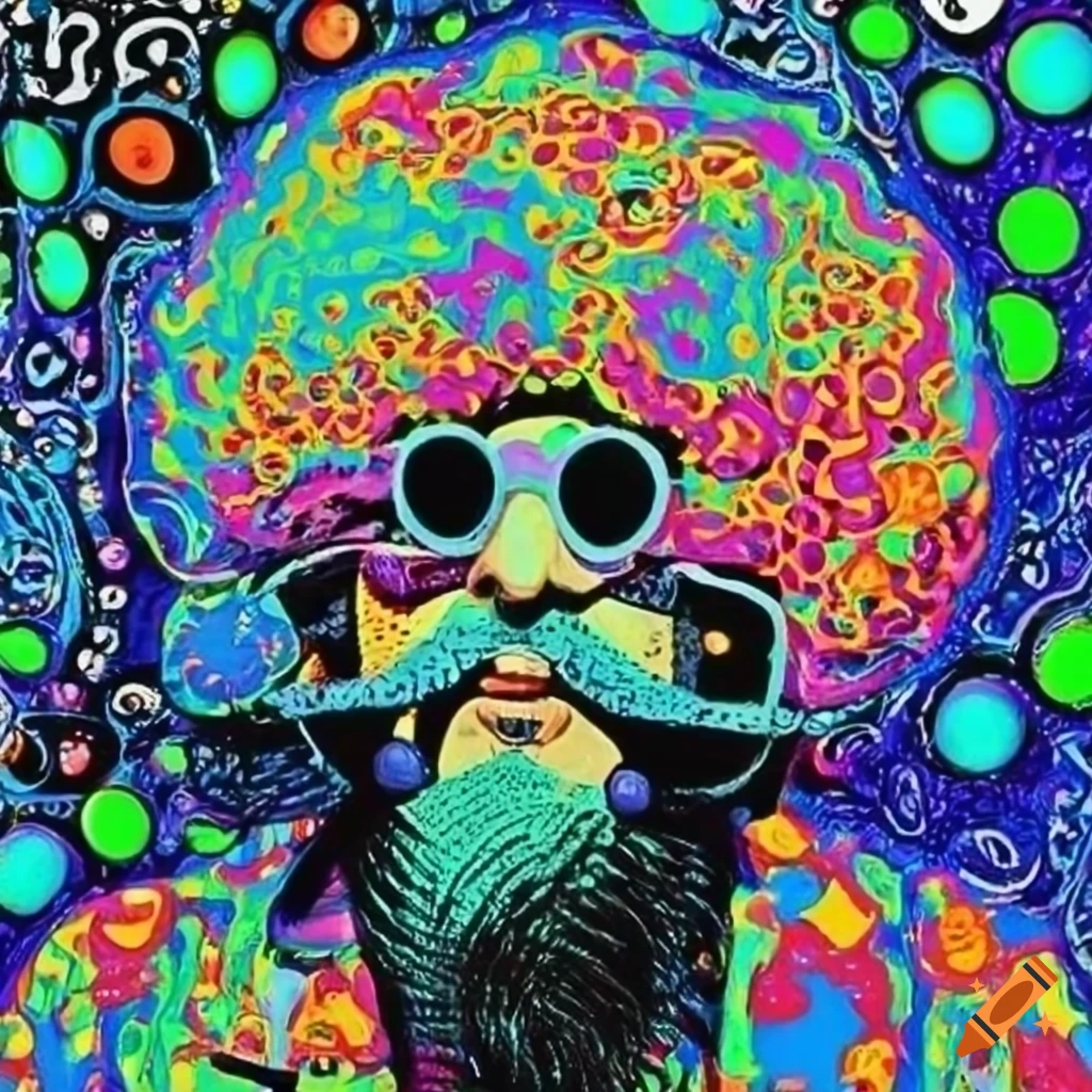 Psychedelic 60's style scene with the beatles cauliflower album cover ...