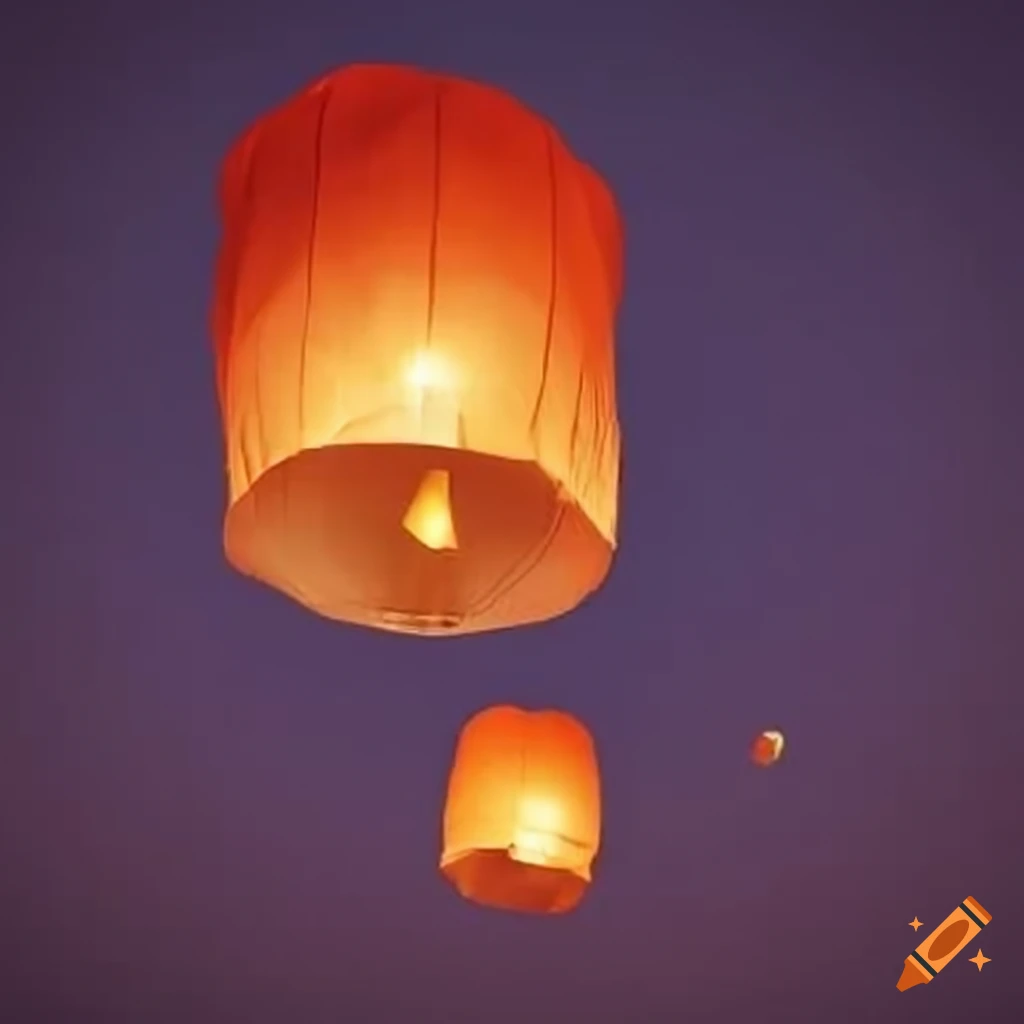 Sky lantern on Craiyon