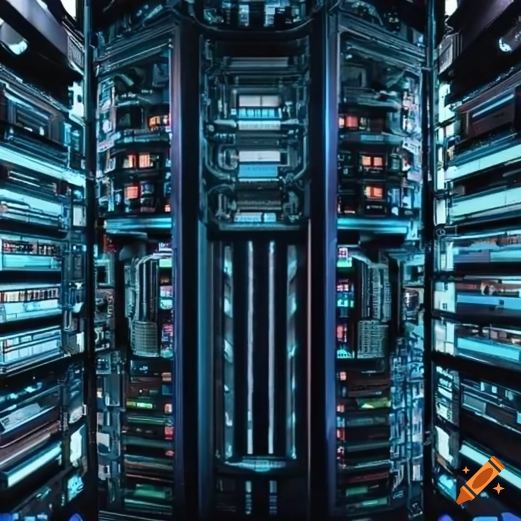 Computer mainframe labyrinth on Craiyon