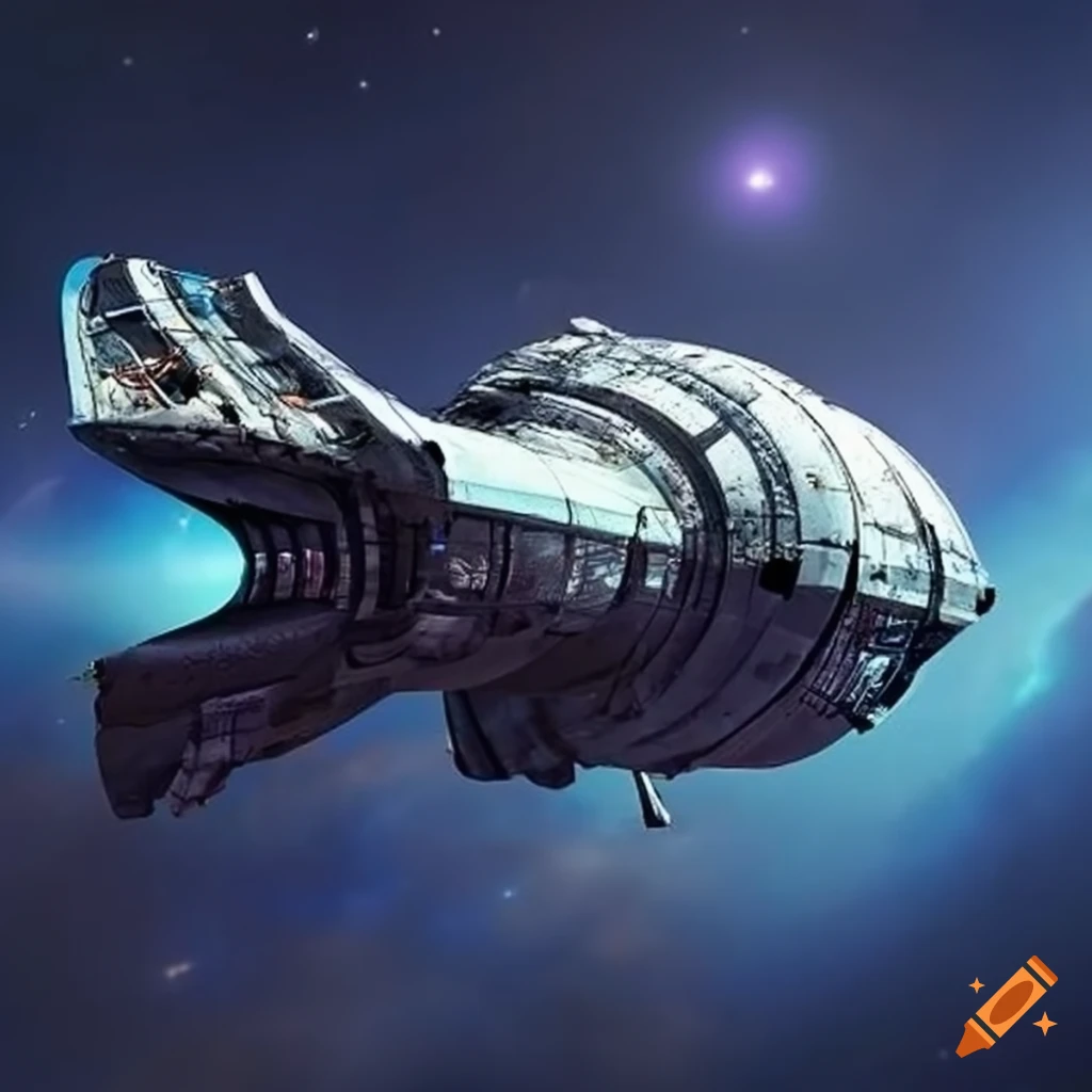 Starship resembling an insect in outer space on Craiyon