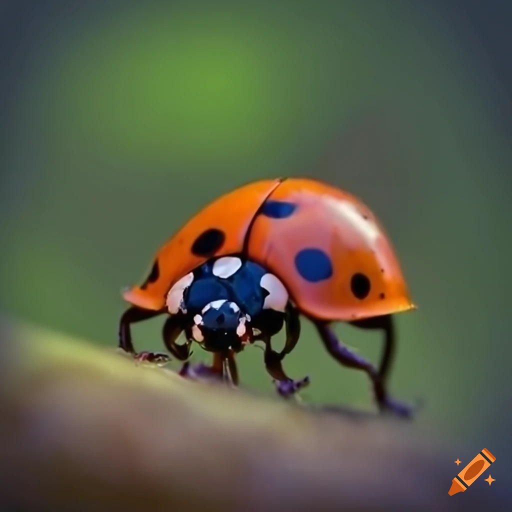 Creepy ladybug in a forest on Craiyon