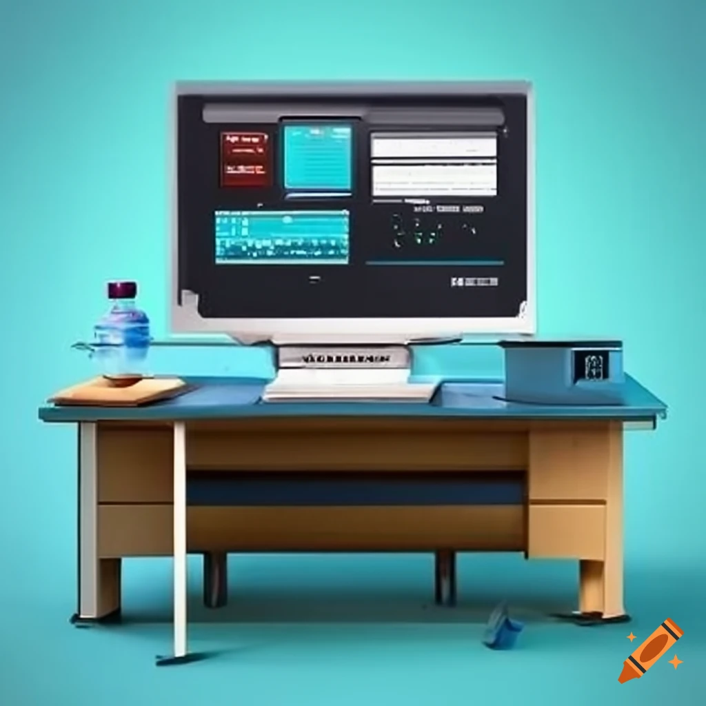 School desk with innovative built-in features on Craiyon