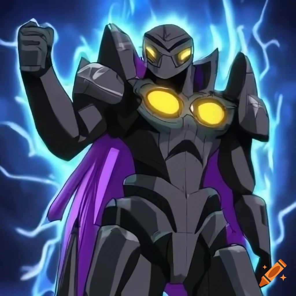 Galactic overlord in armor with dark energy in anime style on Craiyon