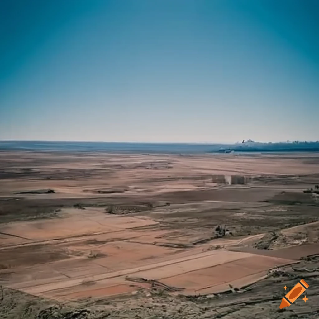 Aerial view of an empty western colored town on Craiyon