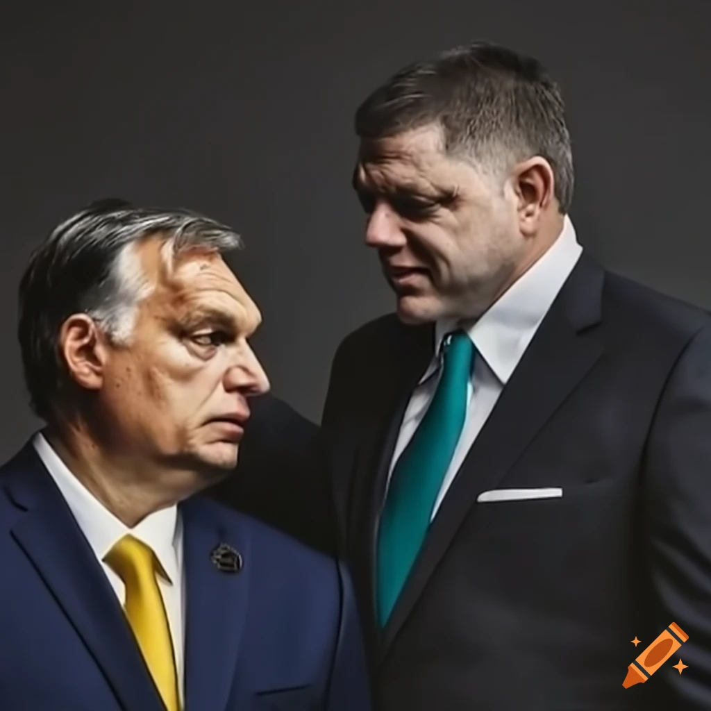 Artistic blend of viktor orban and robert fico on Craiyon