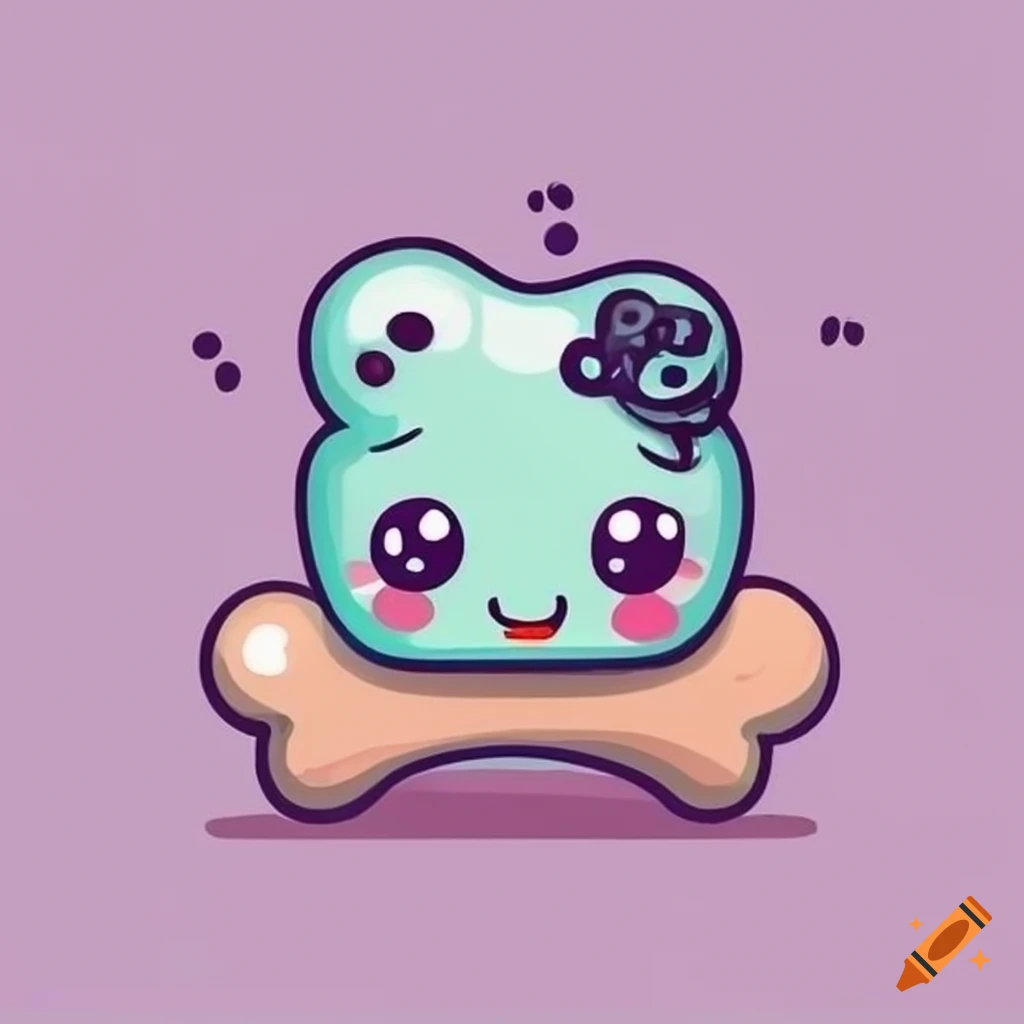 Cute bone in kawaii style on Craiyon