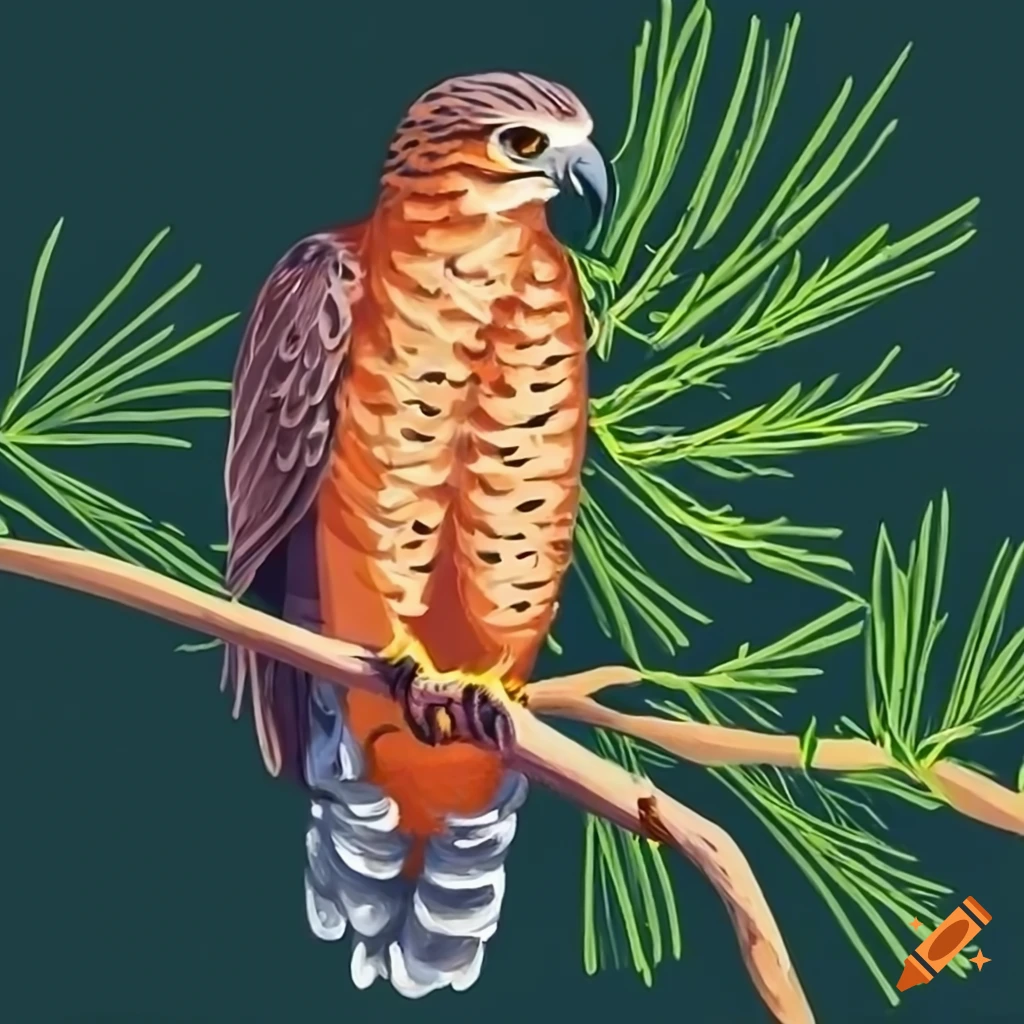 Pine tree hawk on Craiyon