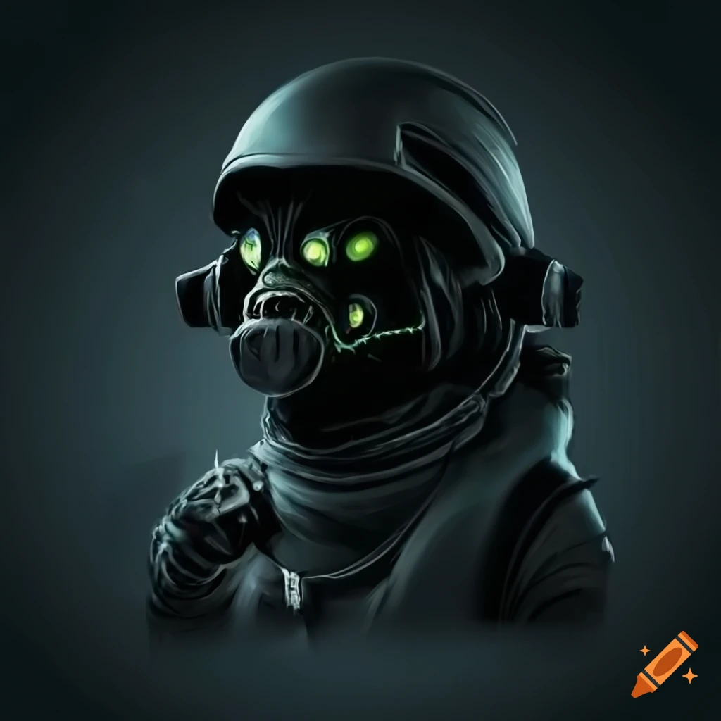 Alien pilot on a dark background on Craiyon