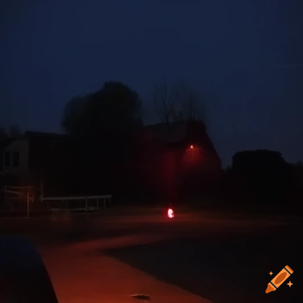 Outdoor liminal space during sunset transitioning to night on Craiyon