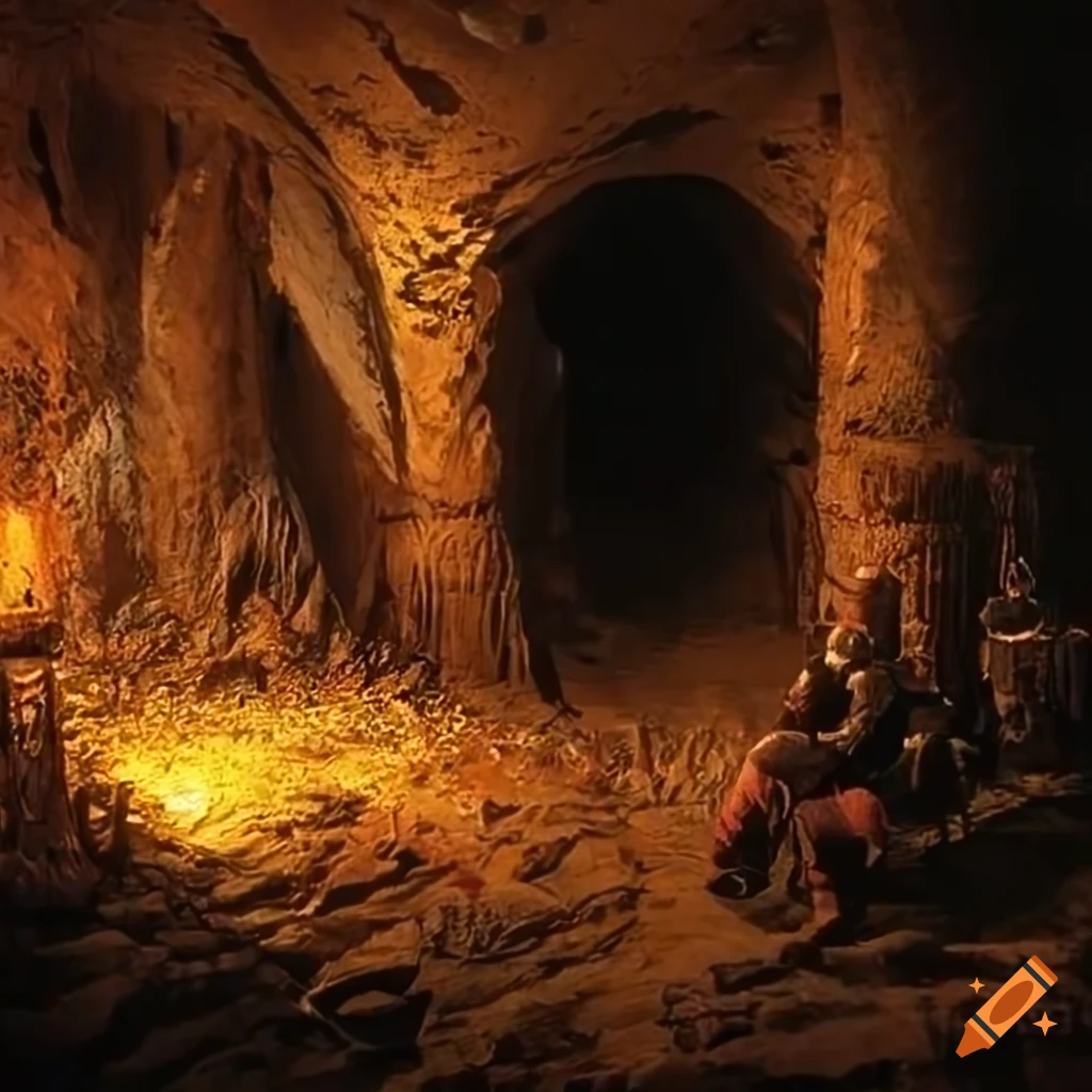 Medieval mine interior on Craiyon