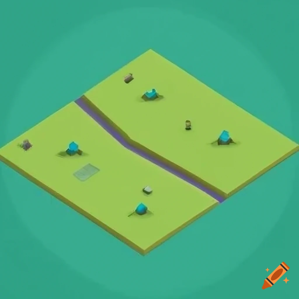 Simple game map with a path and quest log on Craiyon