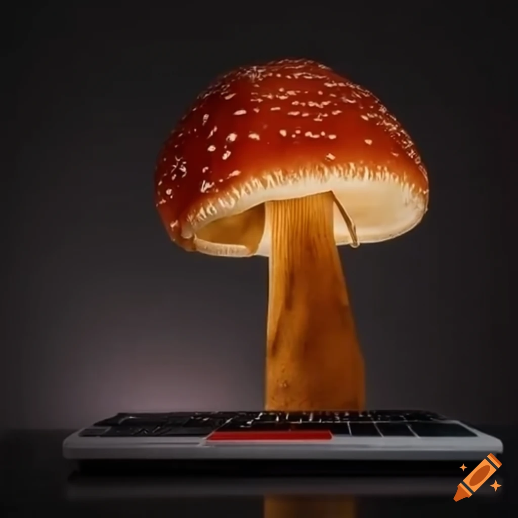 Mushroom laptop on Craiyon