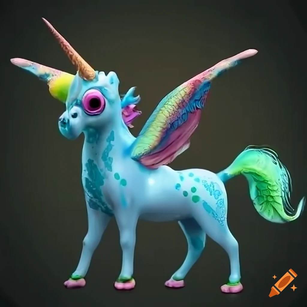 Forest with mythical creatures and a mutant lemon fruit monster in a ...