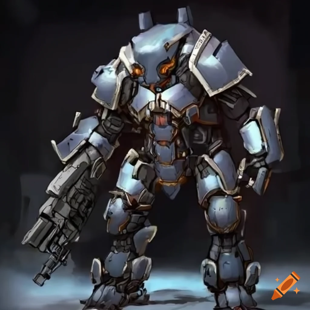 Anime mech armor designed for ogres on Craiyon