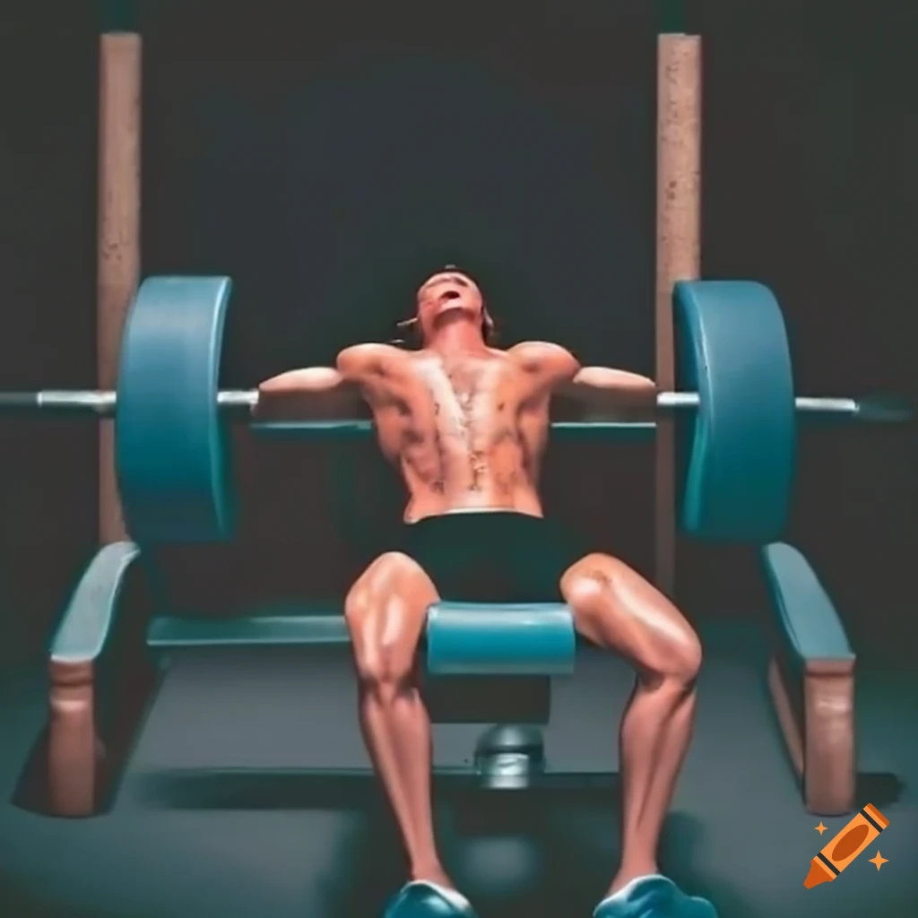Bowl of beans bench pressing exercise on Craiyon