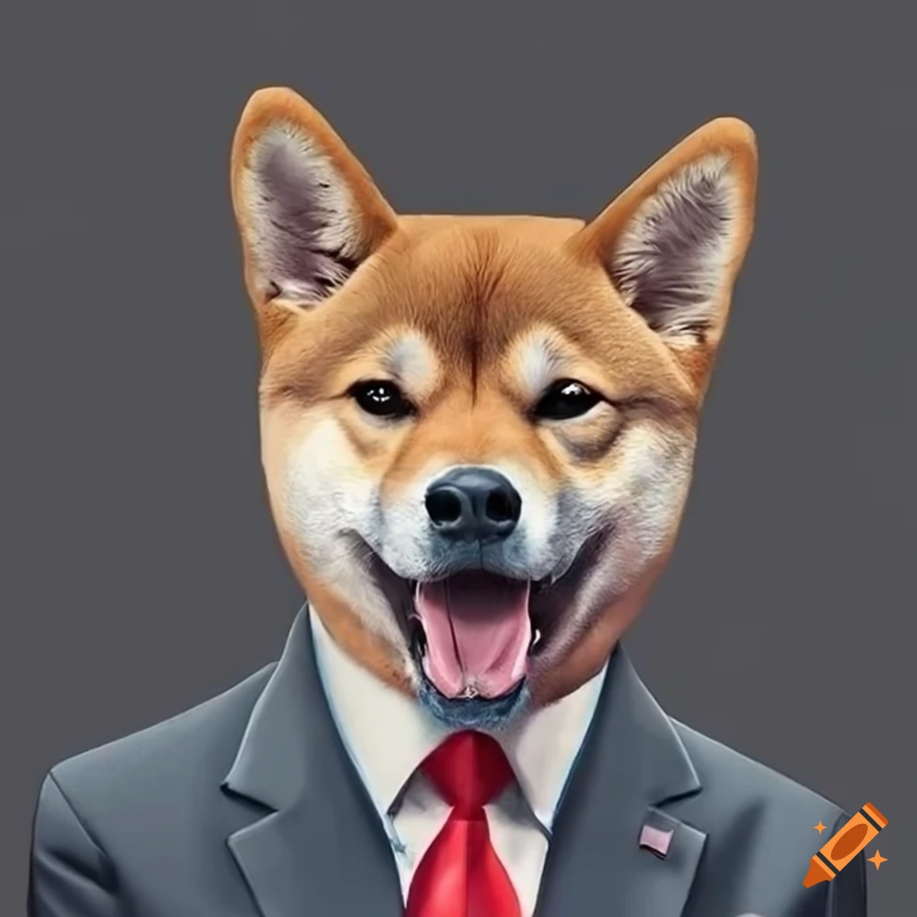 Photo realistic image of Trump with a Shiba Inu on Craiyon