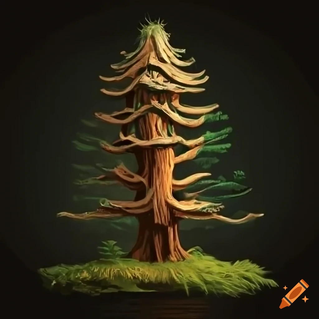 Wizard made of pine trees on Craiyon