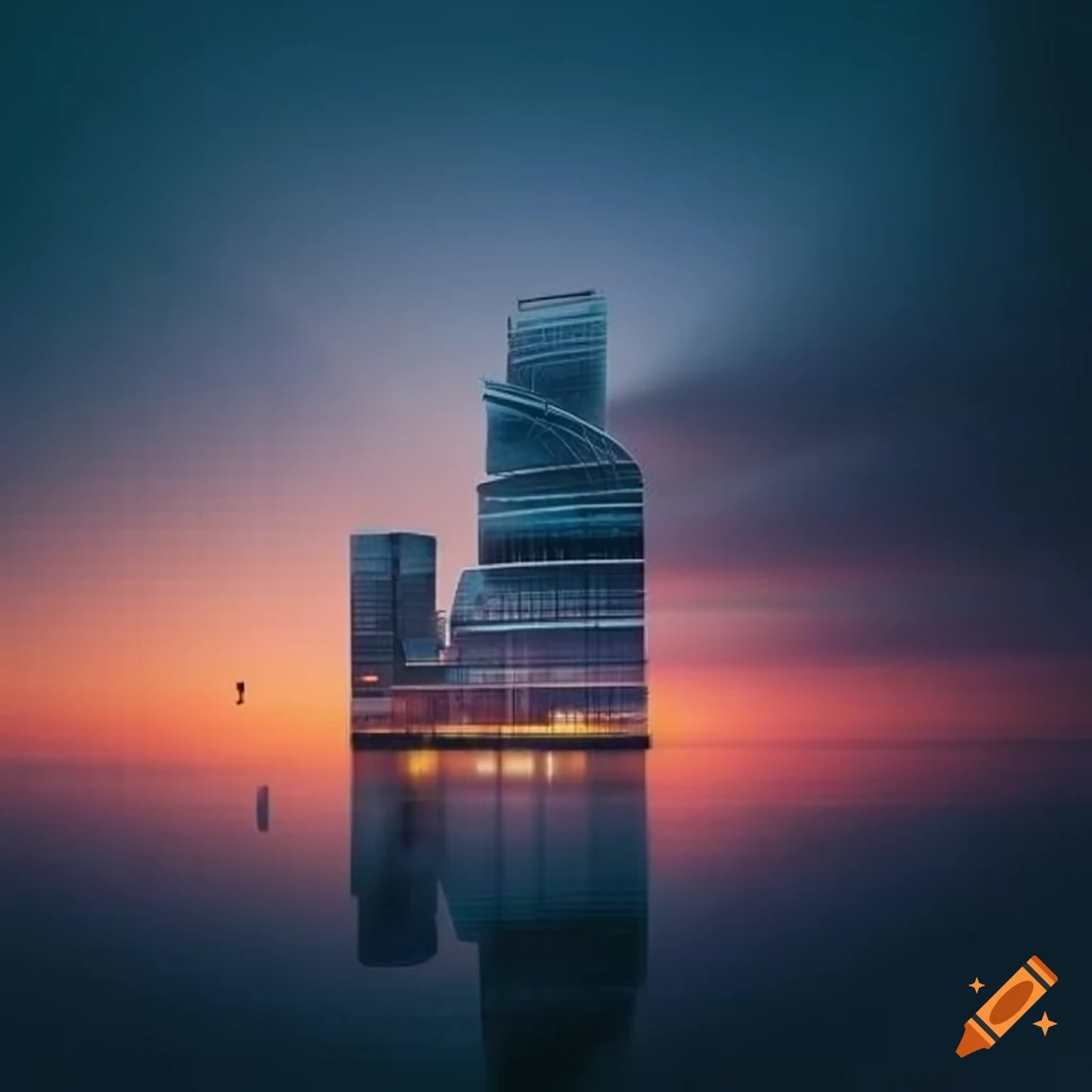 Architecture on the clouds on Craiyon