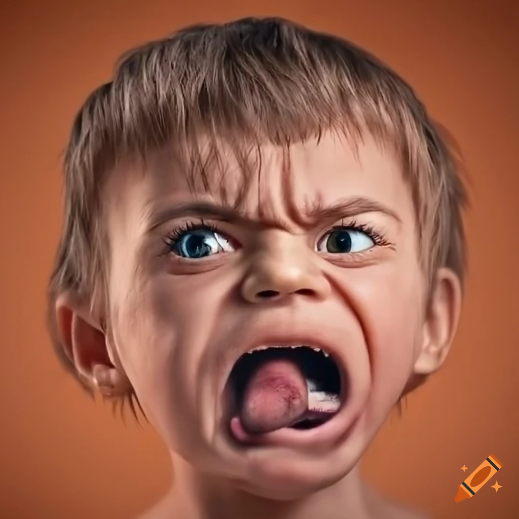 Angry facial expression for children's emotion recognition on Craiyon