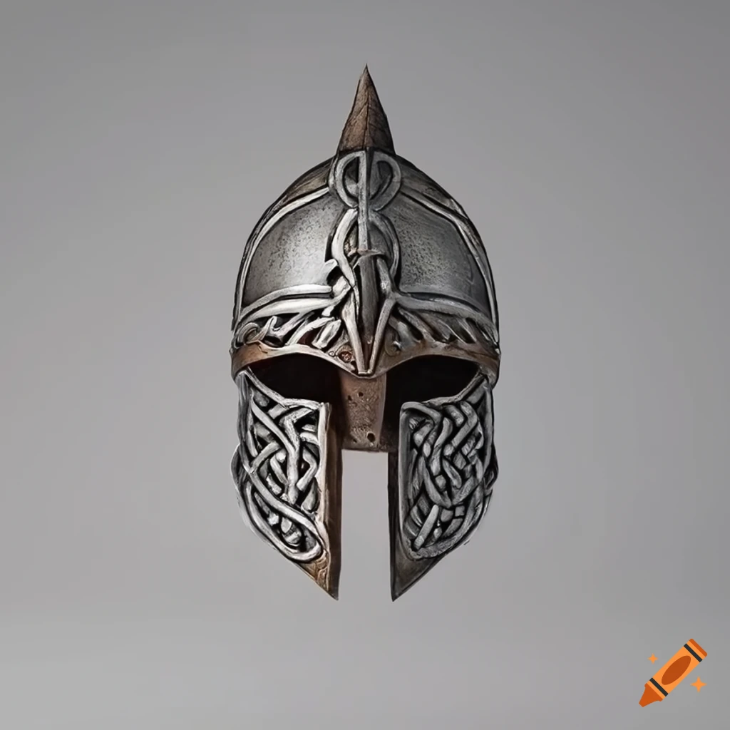 Geometric wire line celtic knight helmet on Craiyon