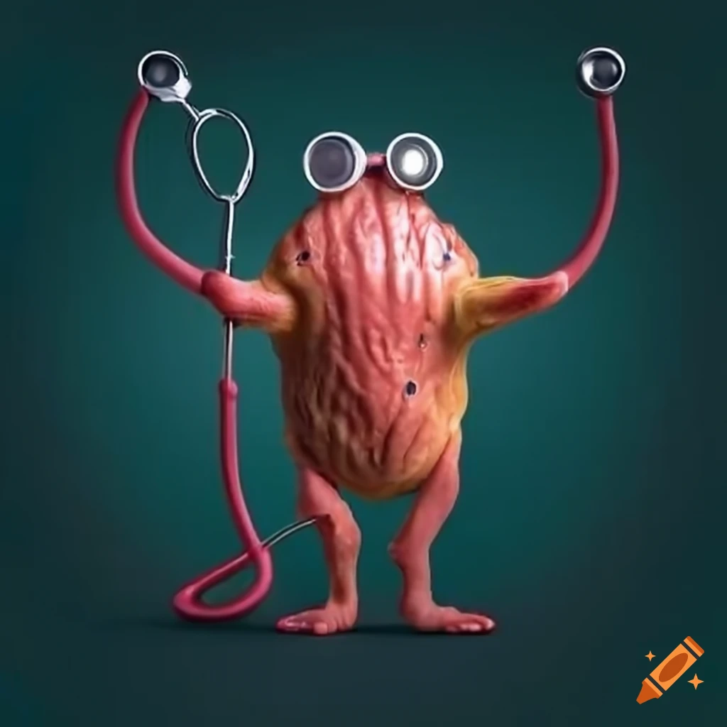 Unique bean-shaped creature resembling a surgeon with a stethoscope in ...