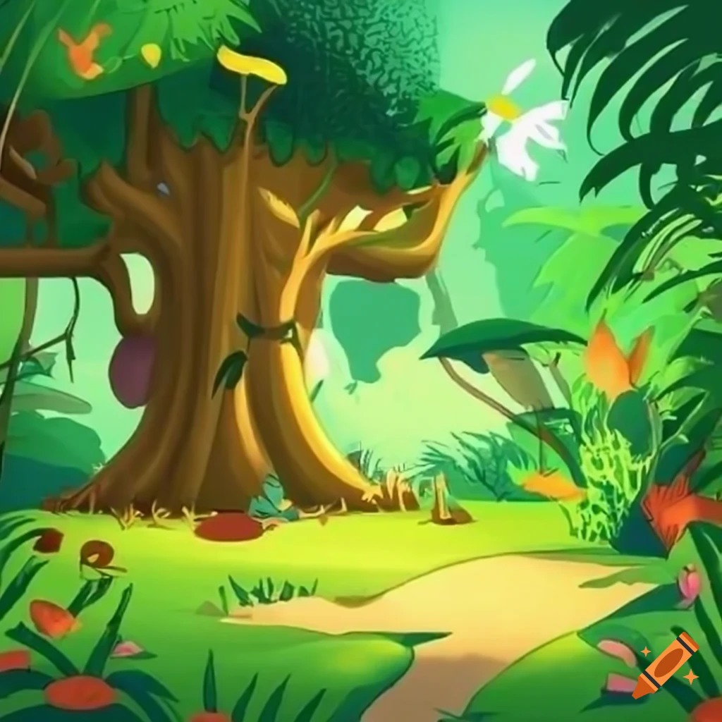 Jungle in cartoon style on Craiyon