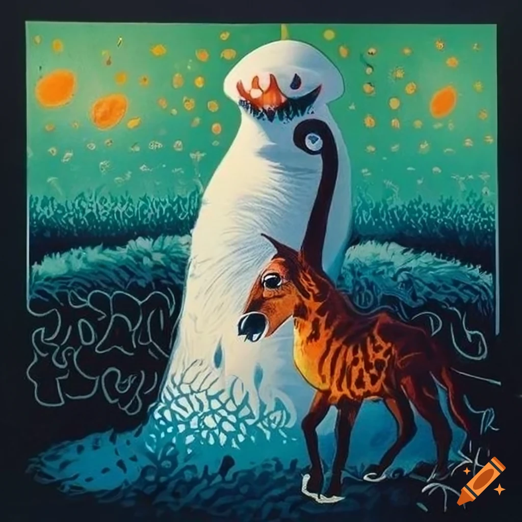 Serigraph combining Native Salish, Voodoo Loa, and Russian fairytale ...