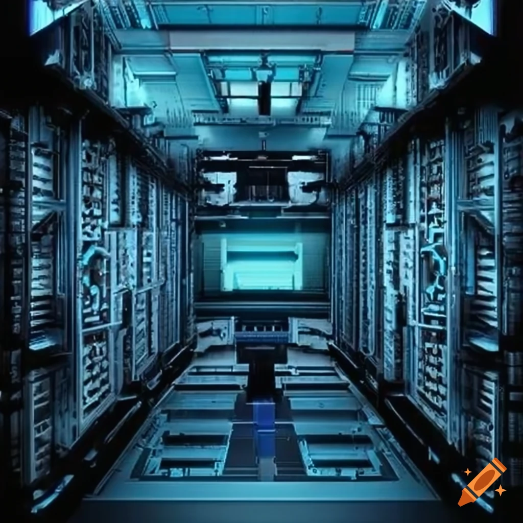 Computer mainframe labyrinth on Craiyon