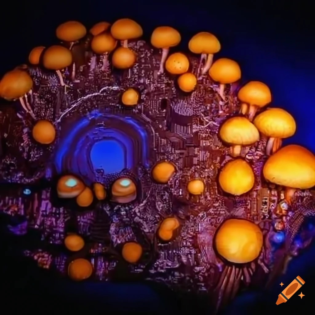 Biopunk mushroom motherboard - fungal computers innovation on Craiyon