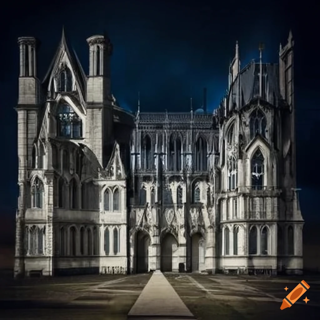 Gothic inspired modern building on Craiyon