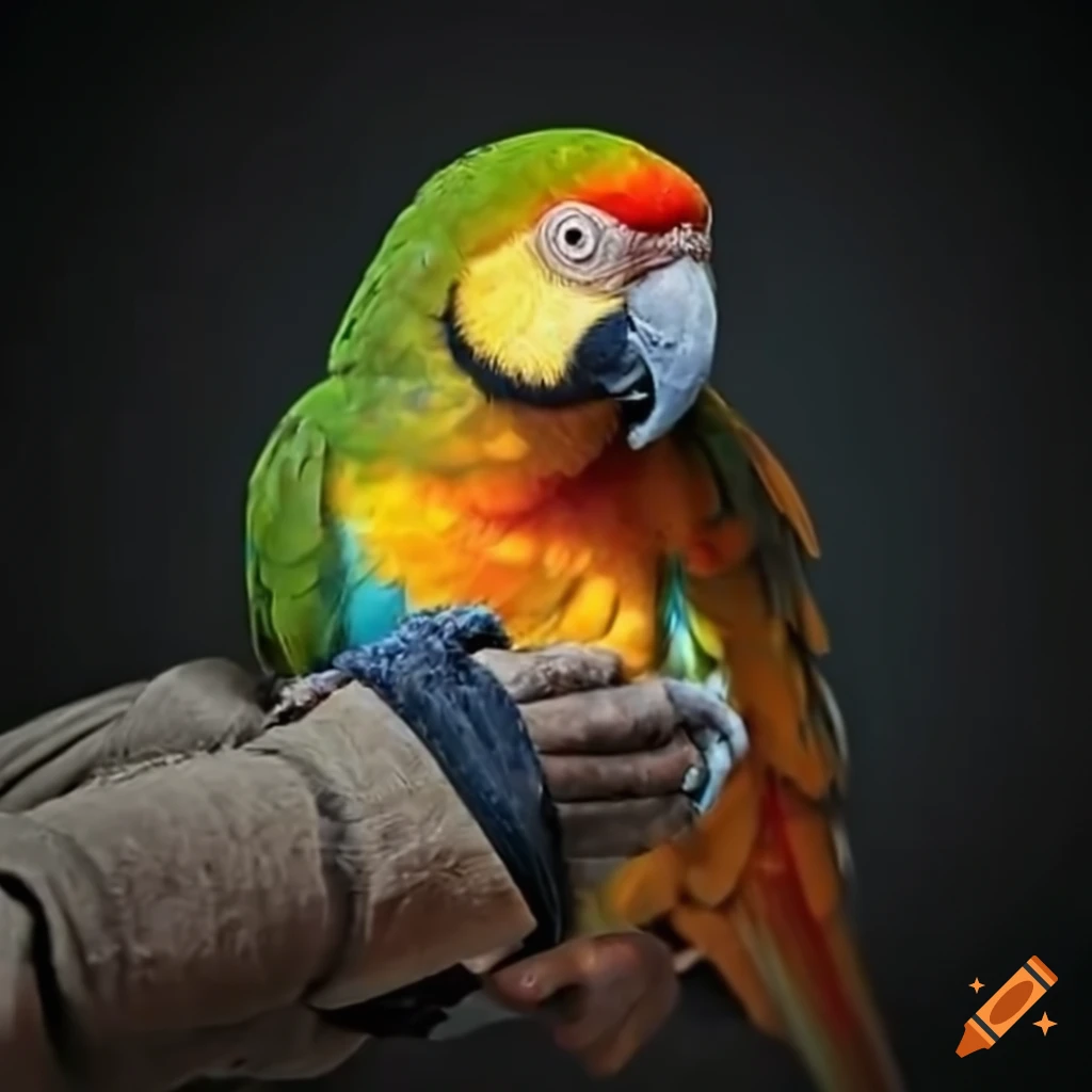 Man rescuing his parrot on Craiyon