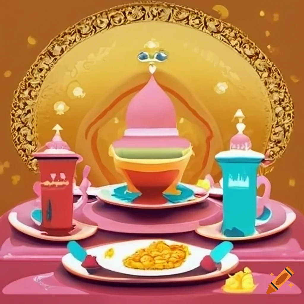 Haft sin table combined with children's ramadan on Craiyon