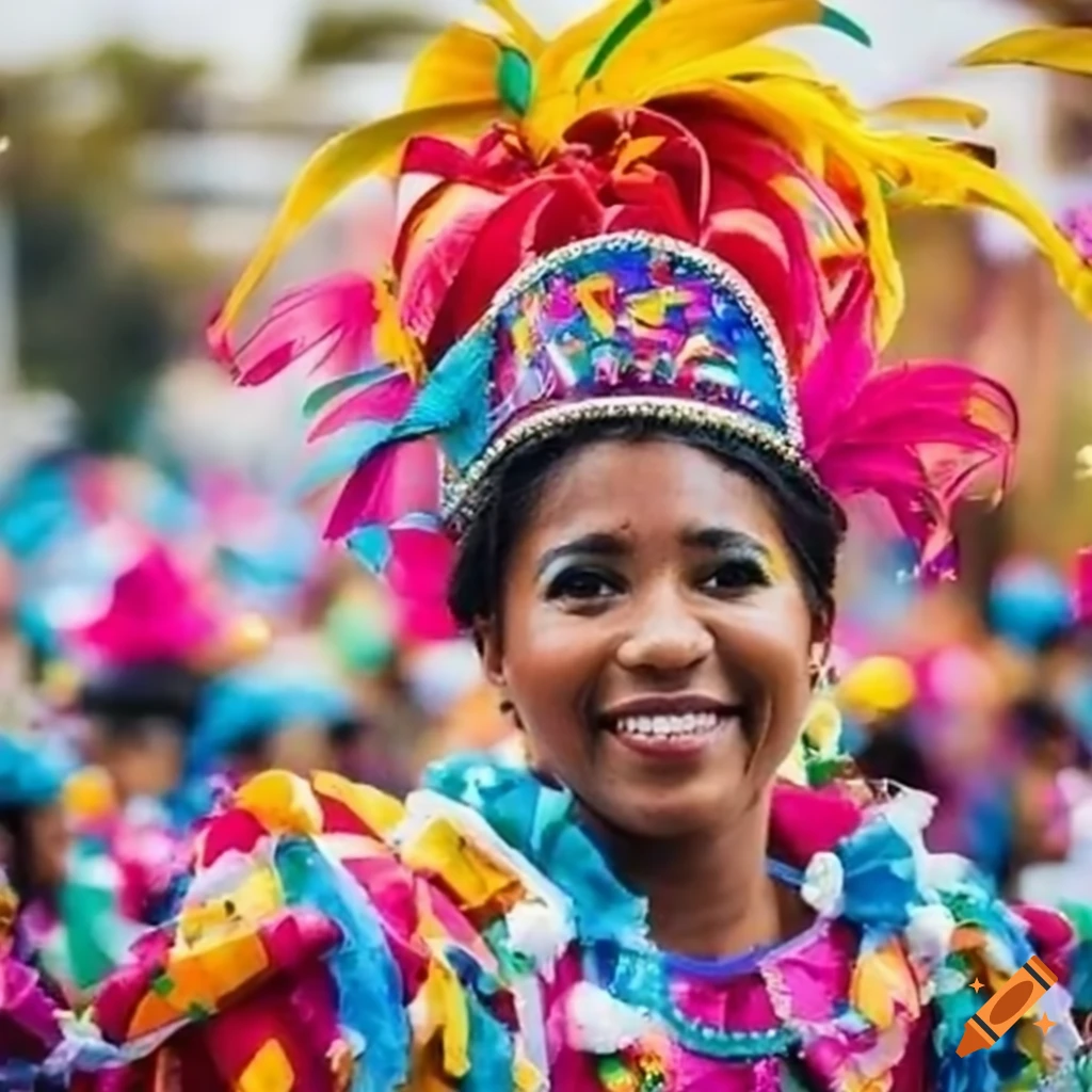Happy and colorful carnival parade with confetti on Craiyon