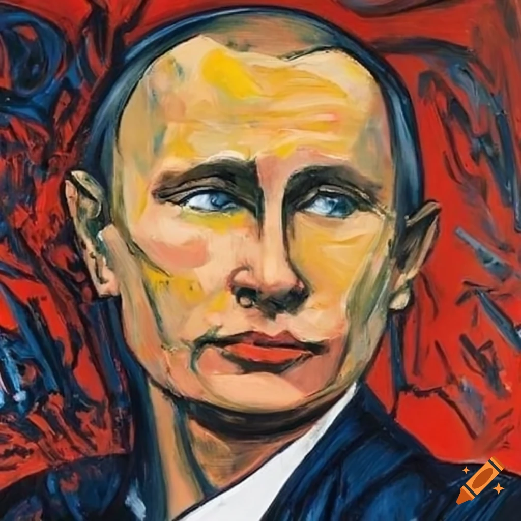 Close-up portrait of vladimir putin by max beckmann on Craiyon