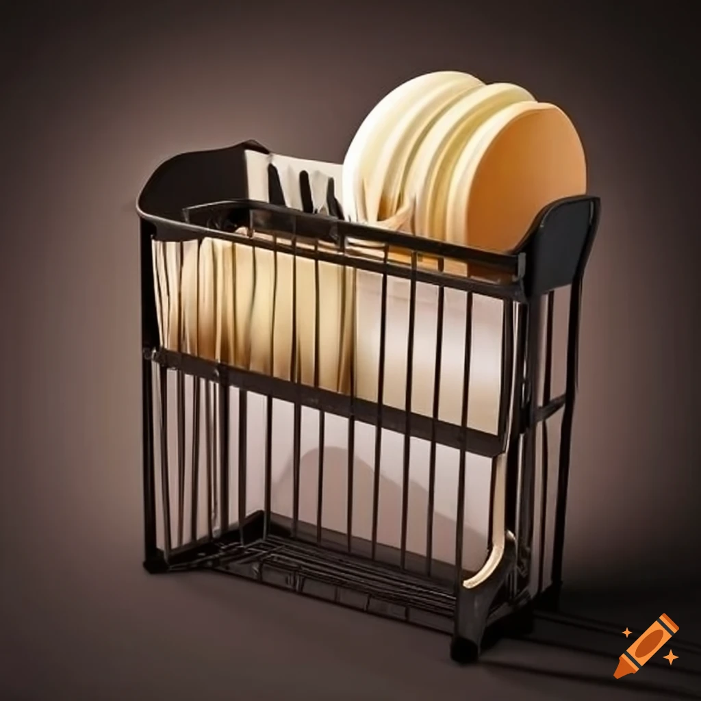 Dirty dish bin with racks inside on Craiyon