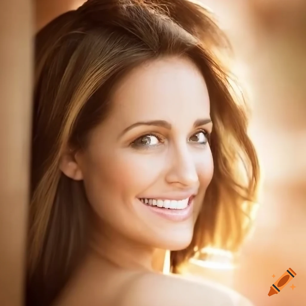 Melissa Francis glamour portrait with closeup of smiling face in bright ...