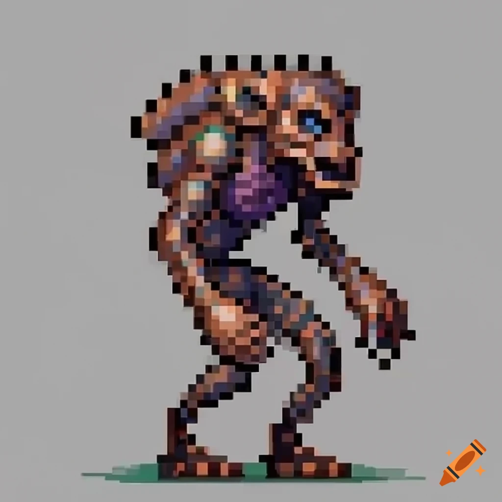 Pixel perfect retro video game mutant sprite on Craiyon