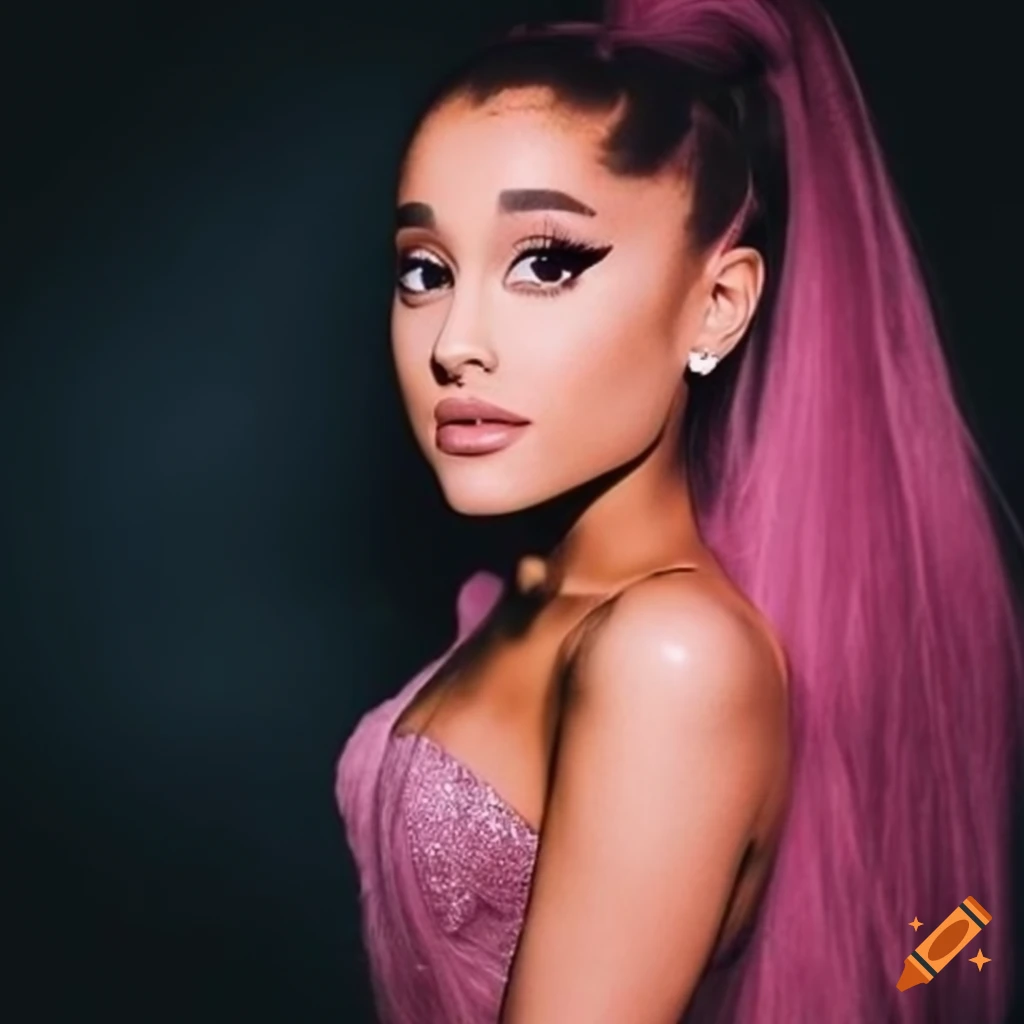 Bubblegum pink ariana grande cover art on Craiyon