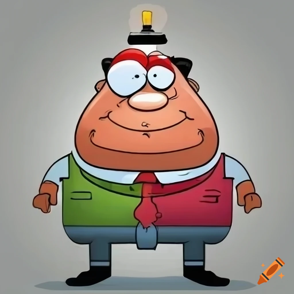 Cartoon illustration of thomas edison with a light bulb on Craiyon