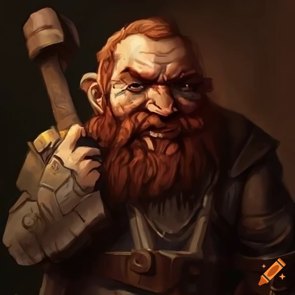 Dnd dwarf blacksmith mid-aged character on Craiyon