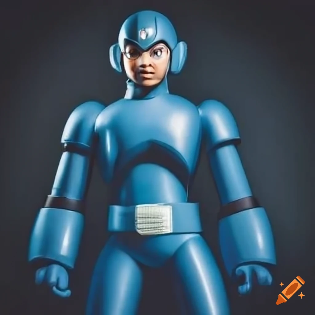 Real-life depiction of mega man character on Craiyon
