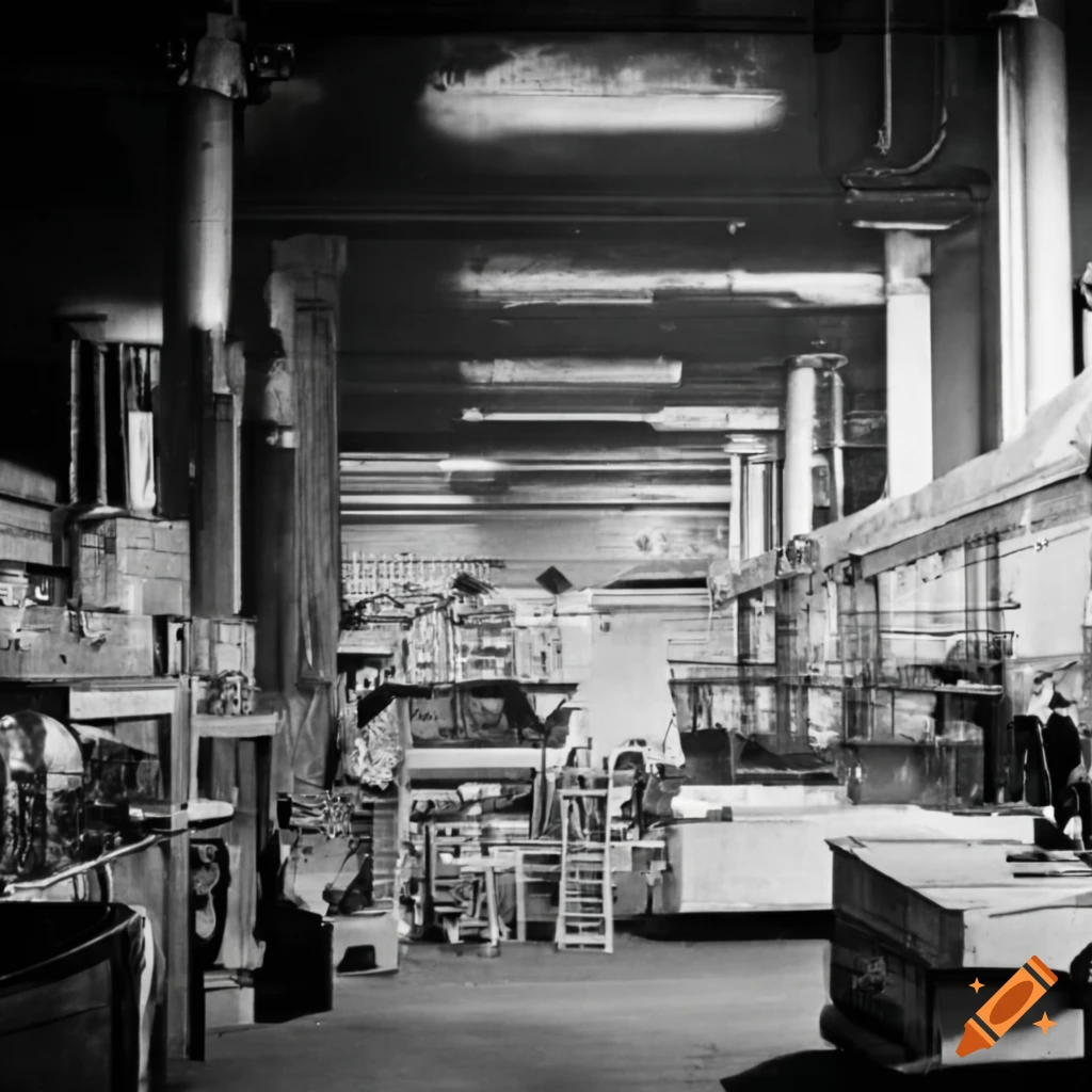 1960s factory building on Craiyon