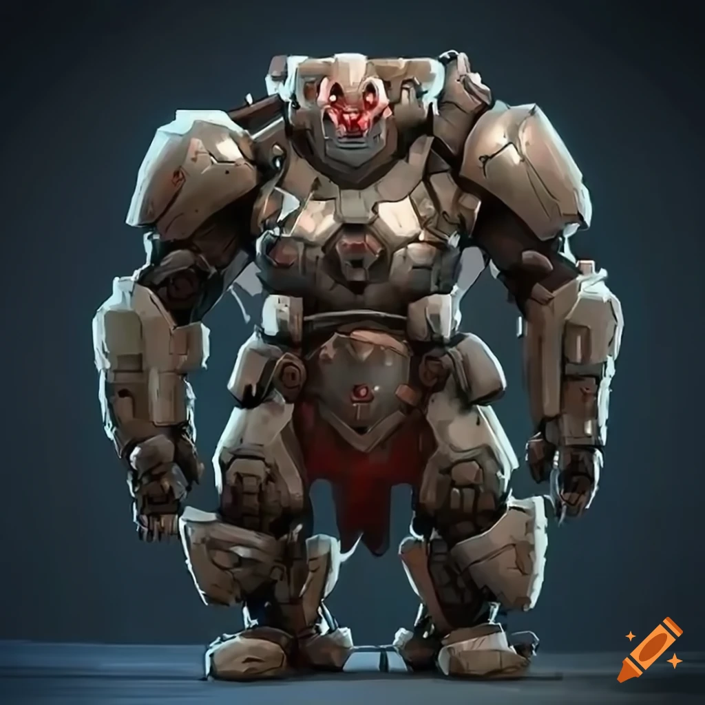 Anime mech armor designed for ogres on Craiyon
