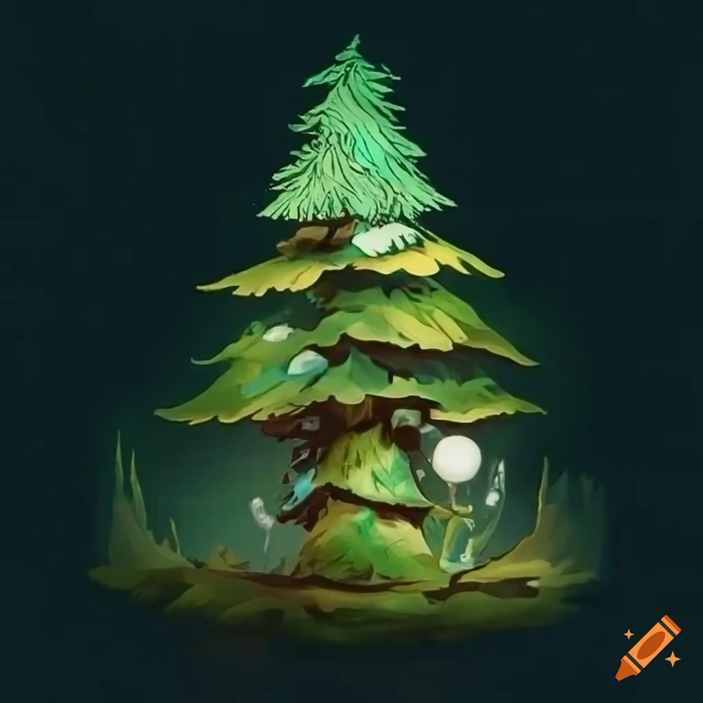 Wizard made of pine trees on Craiyon