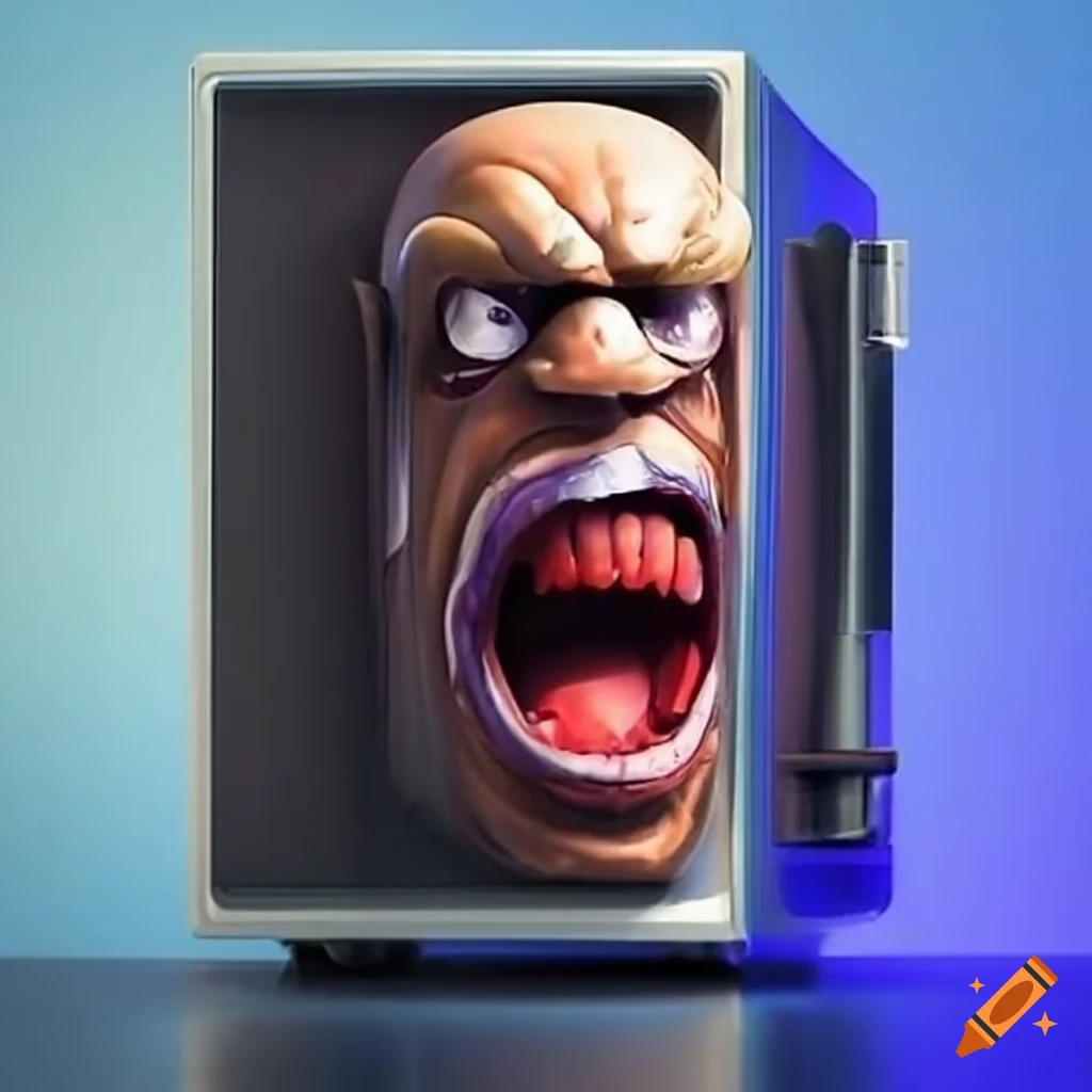 Angry refrigerator on Craiyon